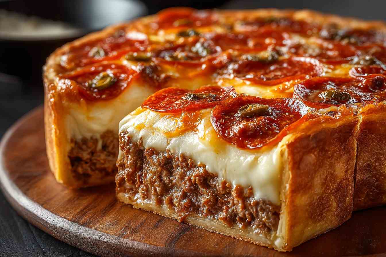 Deep Dish Pepperoni Cheeseburger Pie – Cheesy Comfort Food